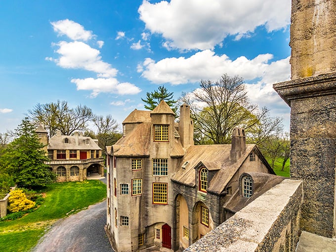 From this vantage point, you can appreciate how the castle seems to grow organically from the landscape, like Pennsylvania's answer to Hogwarts. 