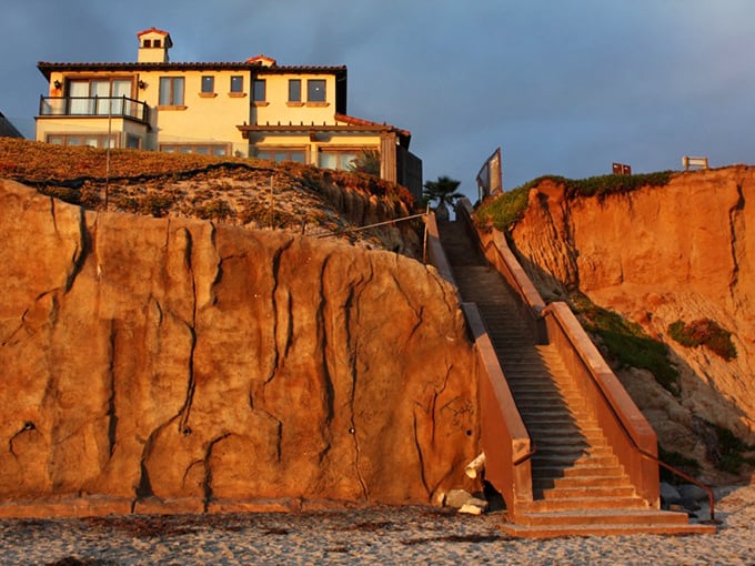 The stairway to heaven? No, just Terramar Beach—but the view's nearly as divine. These steps separate ordinary life from coastal paradise.