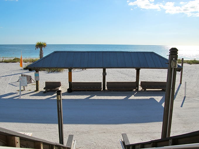 Beach pavilions that offer shade without blocking the million-dollar views – Florida's version of oceanfront real estate we can all afford to enjoy.
