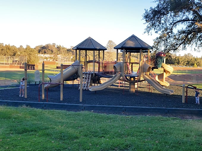 Howard Park's playground offers kids the original version of screen time—watching actual clouds move across the actual sky.
