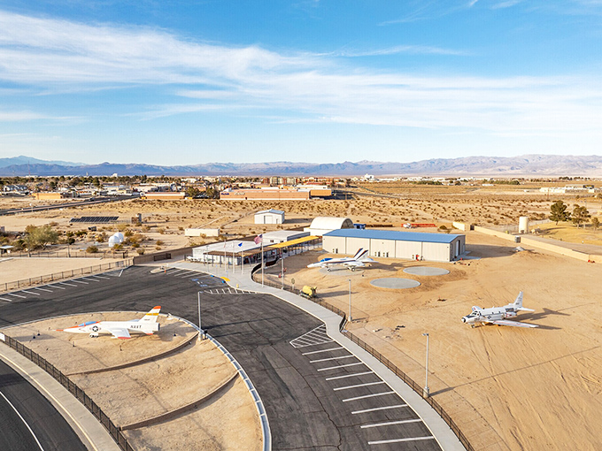 Aviation history takes center stage at the China Lake Museum, where retired military aircraft find their forever homes under that impossibly vast desert sky.