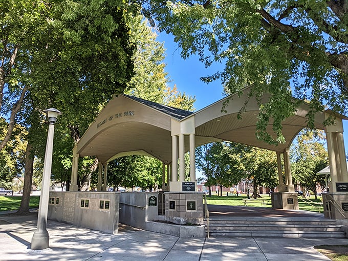 The Heart of the Park bandstand isn't just a pretty structure—it's where summer concerts happen without requiring a second mortgage.