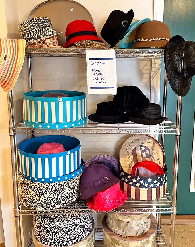 Hat heaven at $2 a piece! From fancy red numbers to practical sun protection, your next signature look awaits.