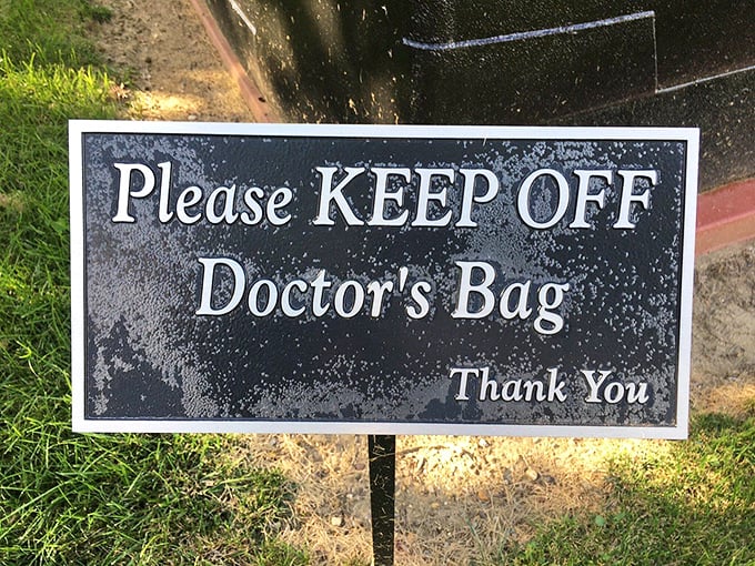 "Please KEEP OFF Doctor's Bag" – possibly the only medical warning that doesn't come with a co-pay or insurance paperwork.