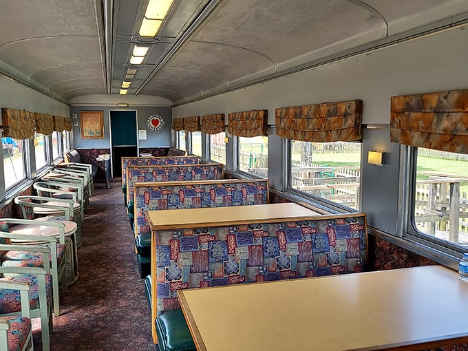 Inside these vintage dining cars, passengers can enjoy the journey in comfort while imagining the golden age of rail travel.