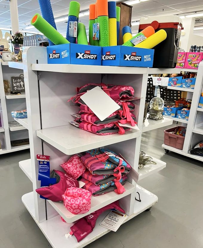 Summer fun doesn't require emptying your wallet—these pool noodles and pink floaties are ready for their second splash.