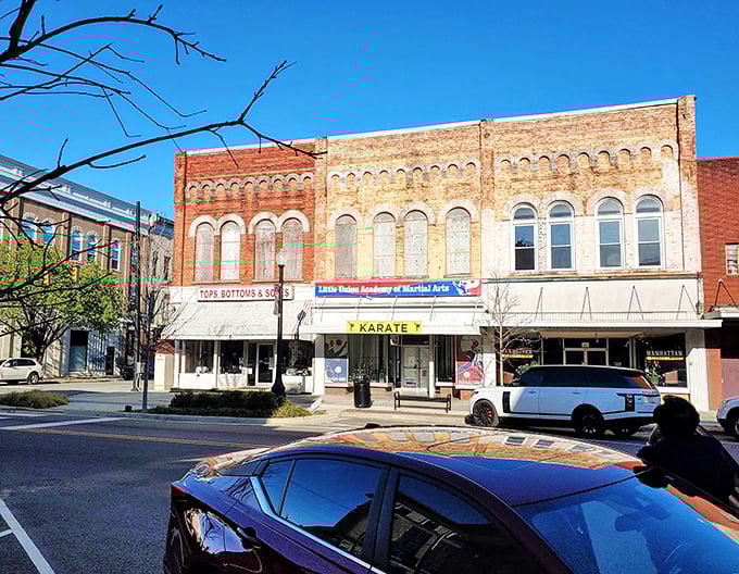 These historic storefronts have witnessed generations of Kinston life, from tobacco boom days to today's renaissance. If these bricks could talk!