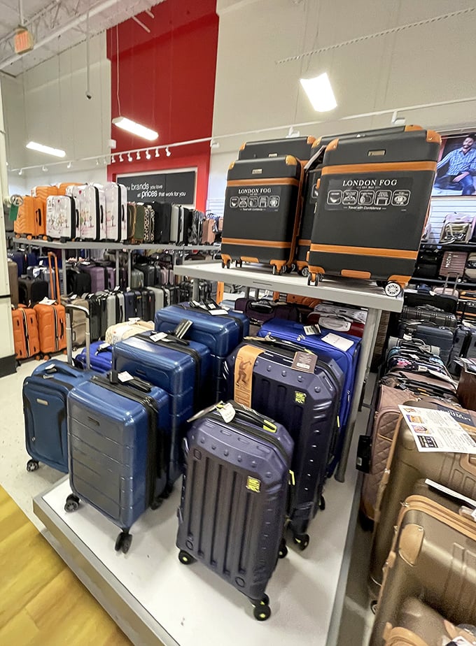 The luggage section: where you realize your suitcase isn't big enough for all the bargains you've found. Time for an upgrade!