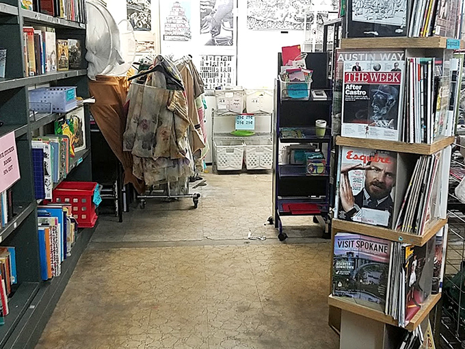 Literary gold mines and pop culture time capsules line these shelves, where yesterday's bestsellers and magazines await their second chapter.