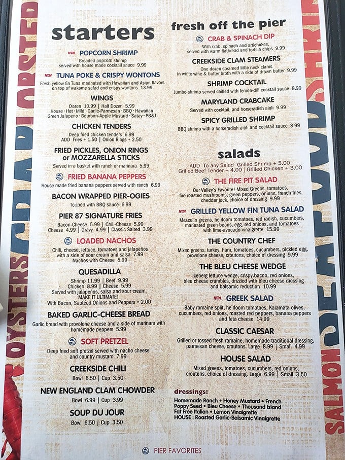 A menu that reads like a love letter to comfort food. The real struggle isn't finding something good—it's narrowing down your choices to just one meal.