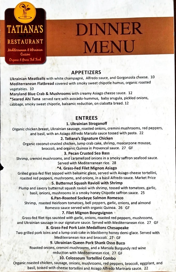 A menu that reads like a culinary love letter—Ukrainian comfort meets Mediterranean flair with every thoughtfully crafted dish.