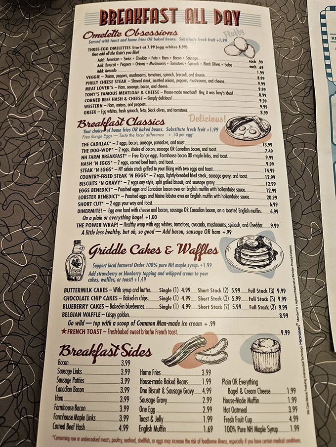 Breakfast all day isn't just a menu section—it's a philosophy that says "pancakes at 4pm is your constitutional right."
