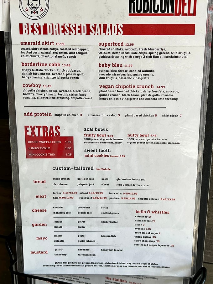 A menu that reads like poetry to the hungry. Each description promises flavor combinations that'll make your taste buds stand up and applaud.