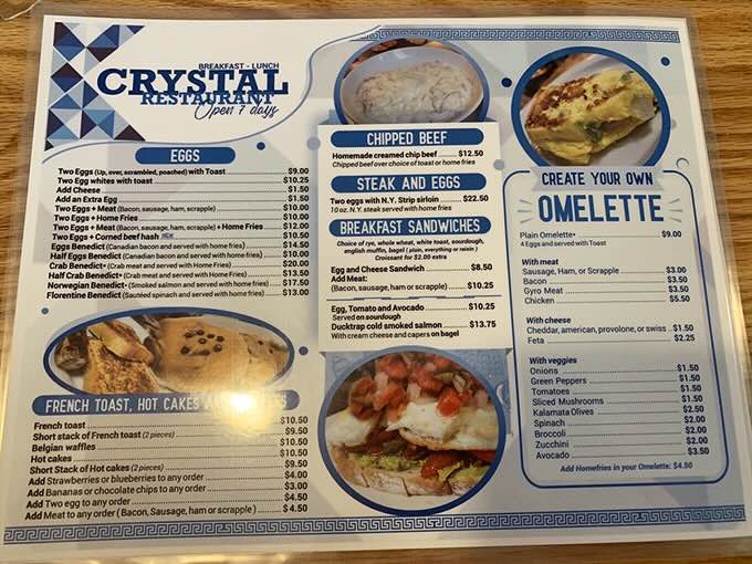 A menu that doesn't need buzzwords or food trends to impress – just classic breakfast offerings that have stood the test of time.