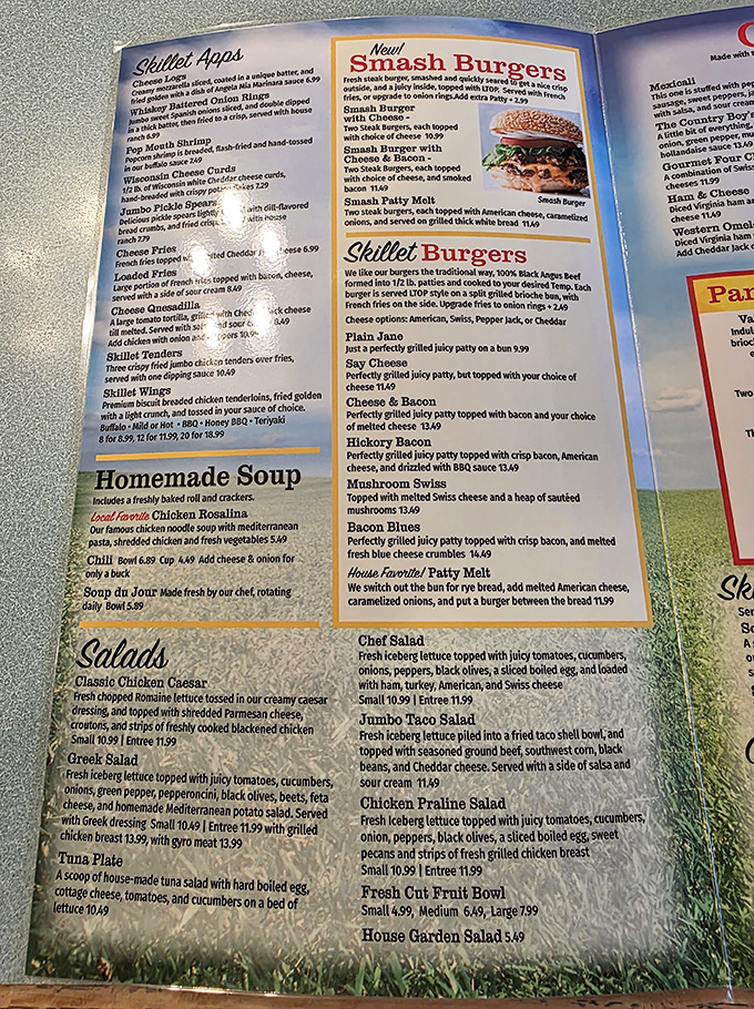 A menu that doesn't need fancy fonts or pretentious descriptions to make your mouth water. The true language of breakfast is spoken fluently here.