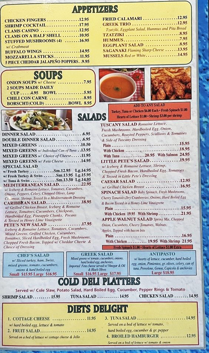 A menu that requires both reading glasses and strategy—too many good choices is the best kind of dining dilemma.