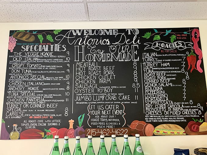 The chalkboard menu reads like poetry to hungry Philadelphians—a sonnet of Italian cold cuts and homemade specialties that's stood the test of time.