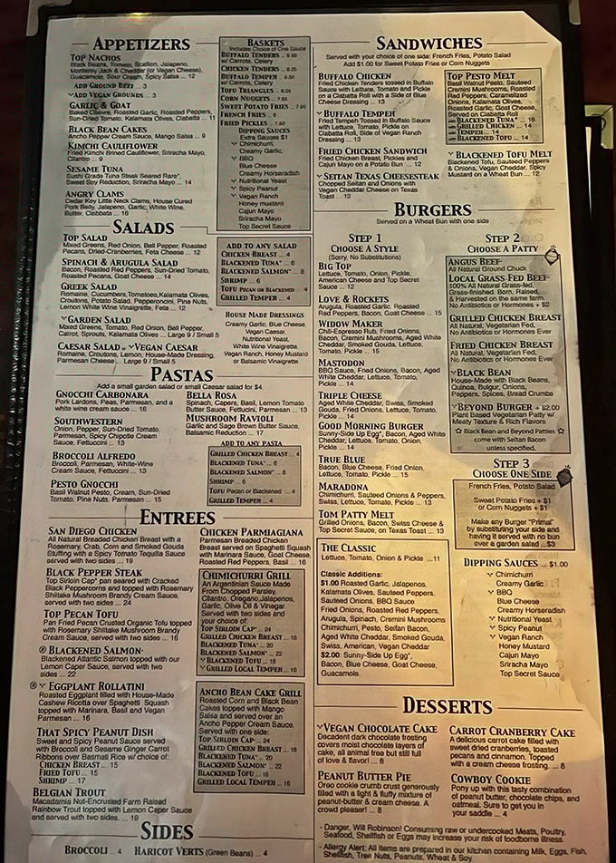 The menu at The TOP isn't just extensive – it's a novel with chapters dedicated to every craving you've ever had or will have.