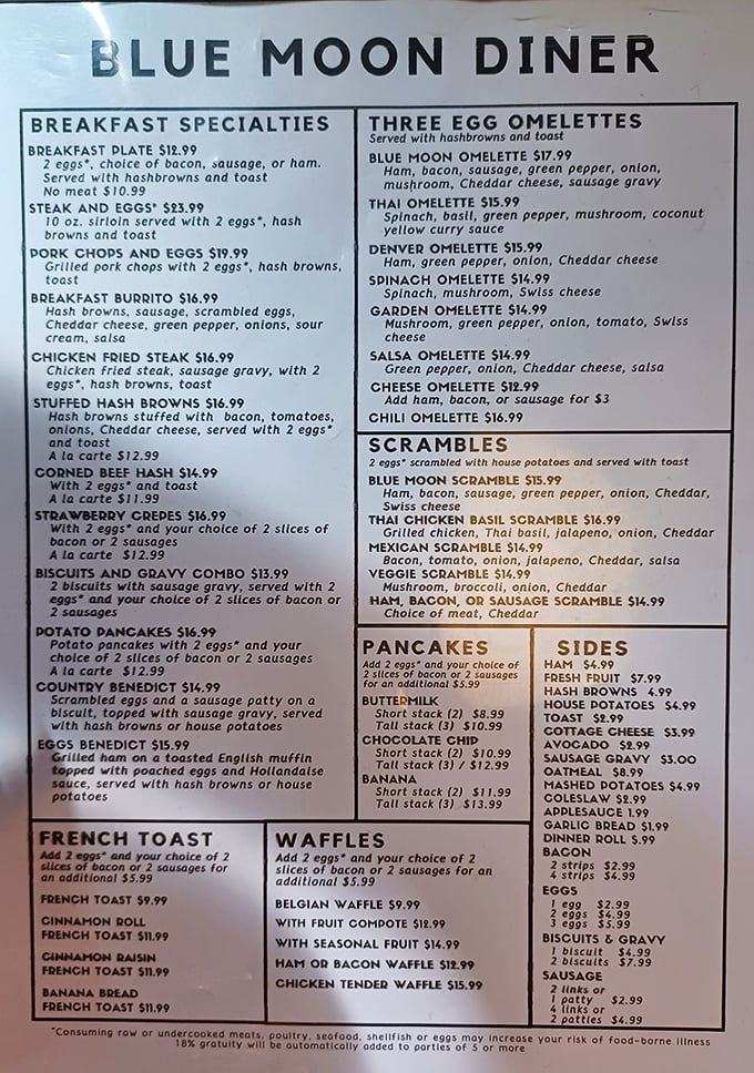 This menu isn't just a list of food—it's a roadmap to happiness. The hardest part is choosing just one thing.