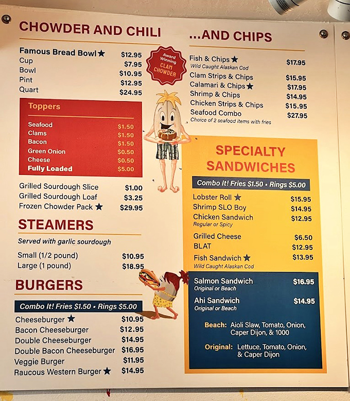 The menu board—a roadmap to happiness. Notice those stars marking the must-haves? They're not wrong.