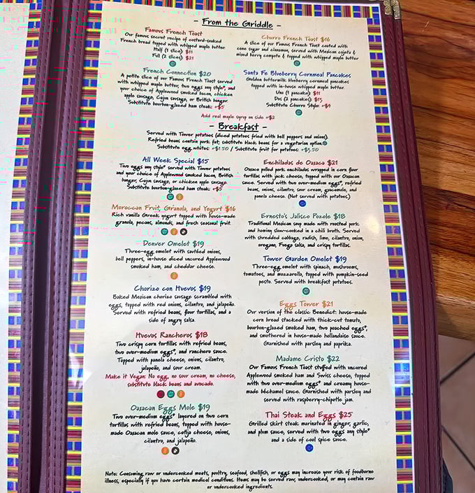 A menu that reads like a passport, offering everything from famous French toast to Thai steak and eggs—decisions have never been so deliciously difficult.