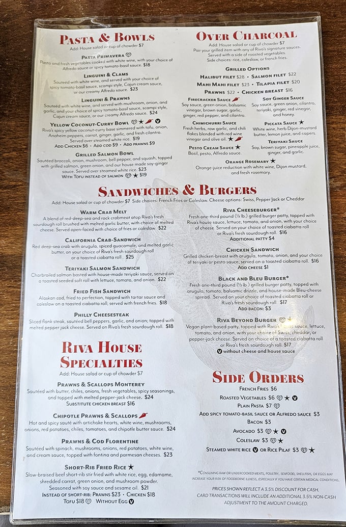 The menu reads like poetry to seafood lovers—each dish a verse celebrating the ocean's generosity with coastal California flair.