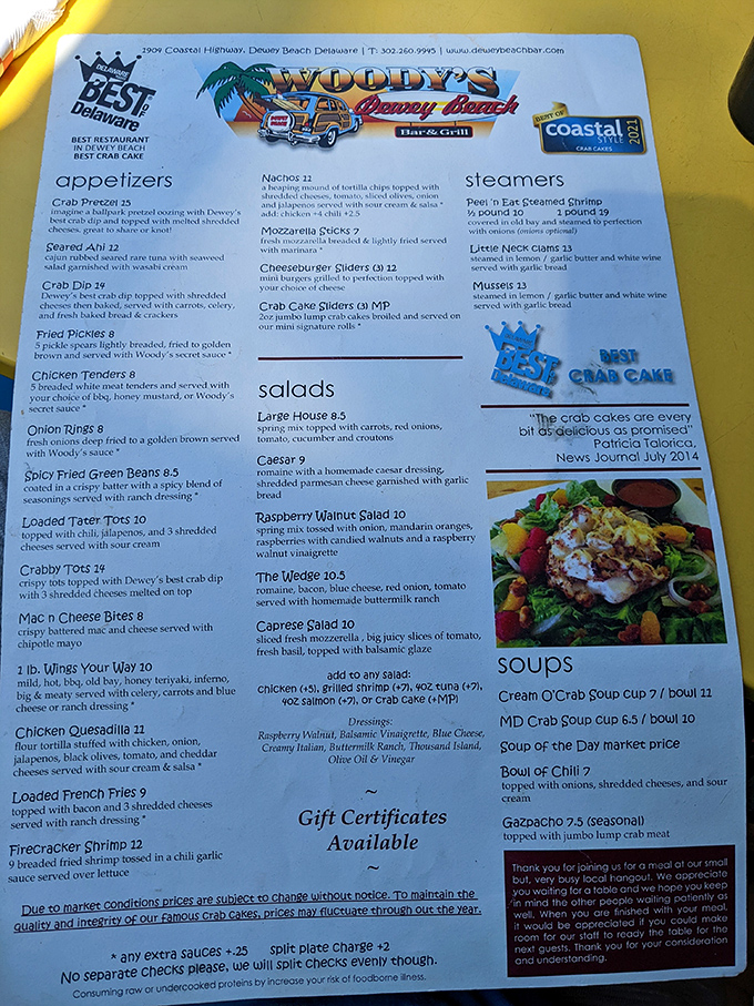 The menu reads like a love letter to seafood enthusiasts—crab in every form imaginable and cocktails that taste like summer in a glass.