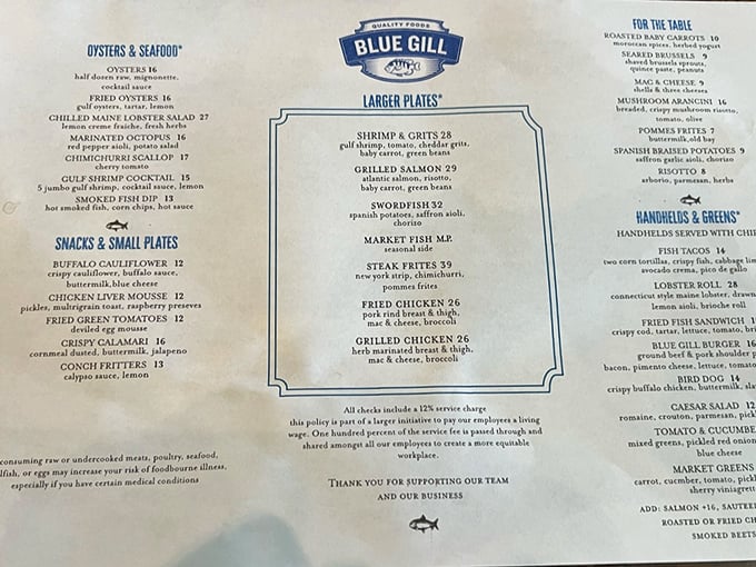 A menu that reads like a love letter to Southern cuisine, where every dish tells a story and calories don't count if you're smiling.