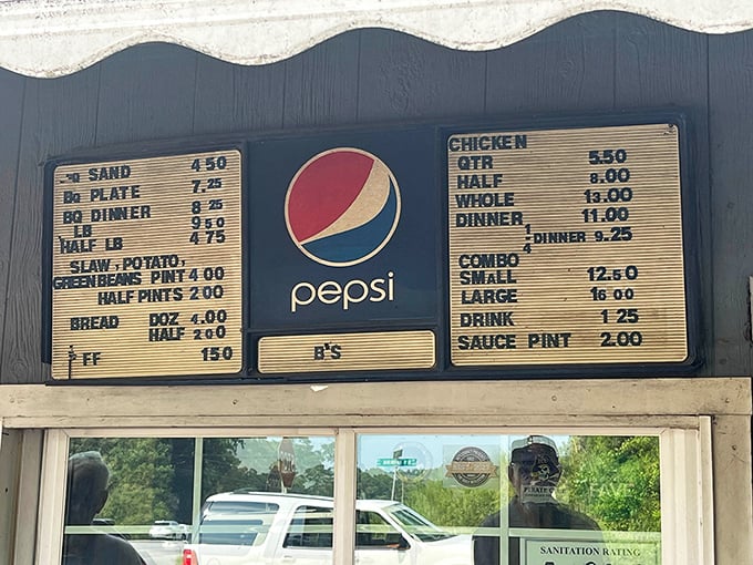 The menu board at B's tells you everything you need to know—and nothing you don't. Like a barbecue haiku, it's beautiful in its simplicity.