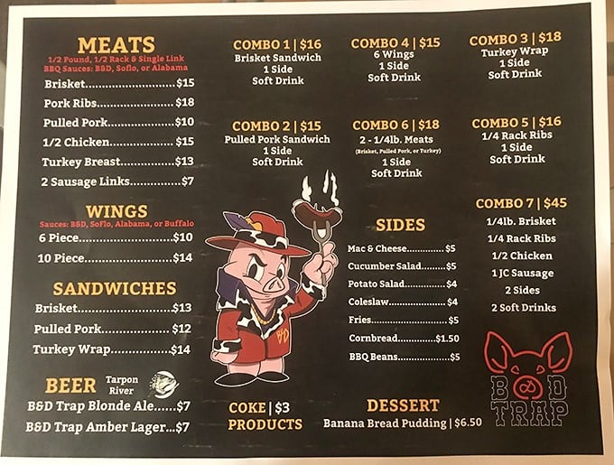 This isn't just a menu – it's a roadmap to happiness. Each item represents a different path to barbecue nirvana, with combo #7 serving as the express lane.