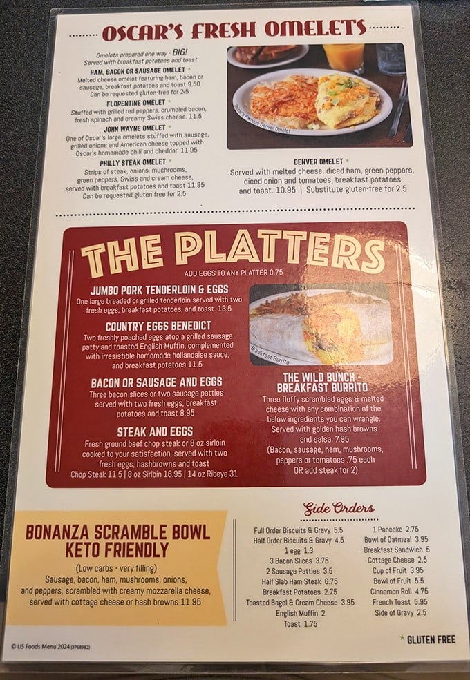 The menu reads like a love letter to breakfast classics. That John Wayne Omelet isn't just named after a legend—it's aiming to become one.
