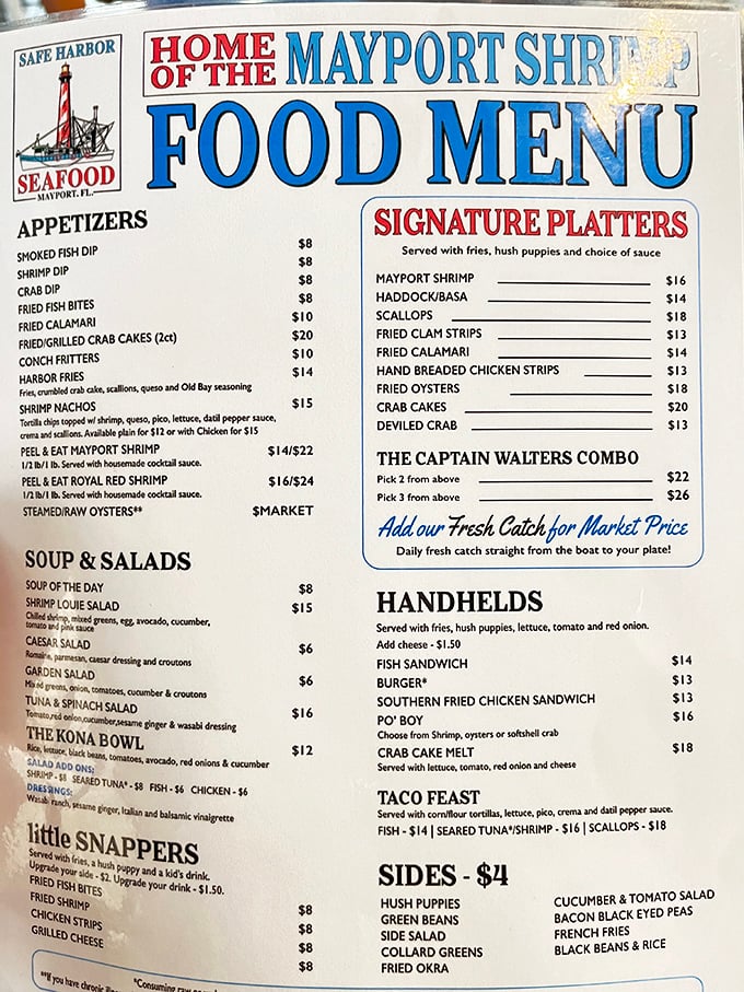 The menu reads like a love letter to the Atlantic. "Daily fresh catch straight from the boat to your plate" isn't marketing—it's their mission statement.