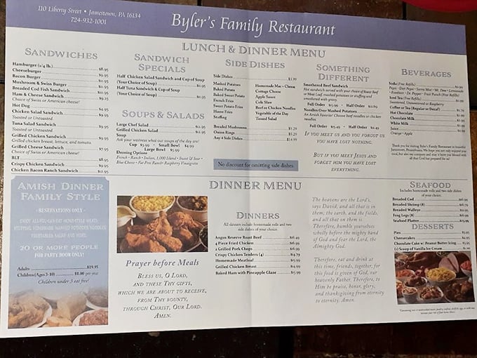This menu reads like a love letter to American comfort food classics done right.