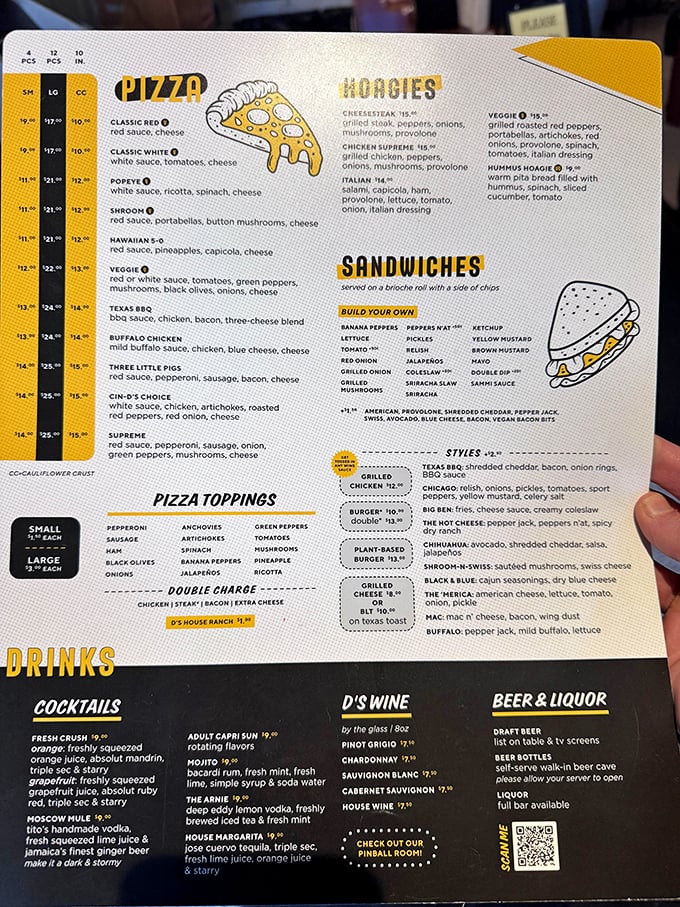 A menu that reads like a love letter to comfort food classics. Pizza, hoagies, and sandwiches that make you question why you ever ate anything else.