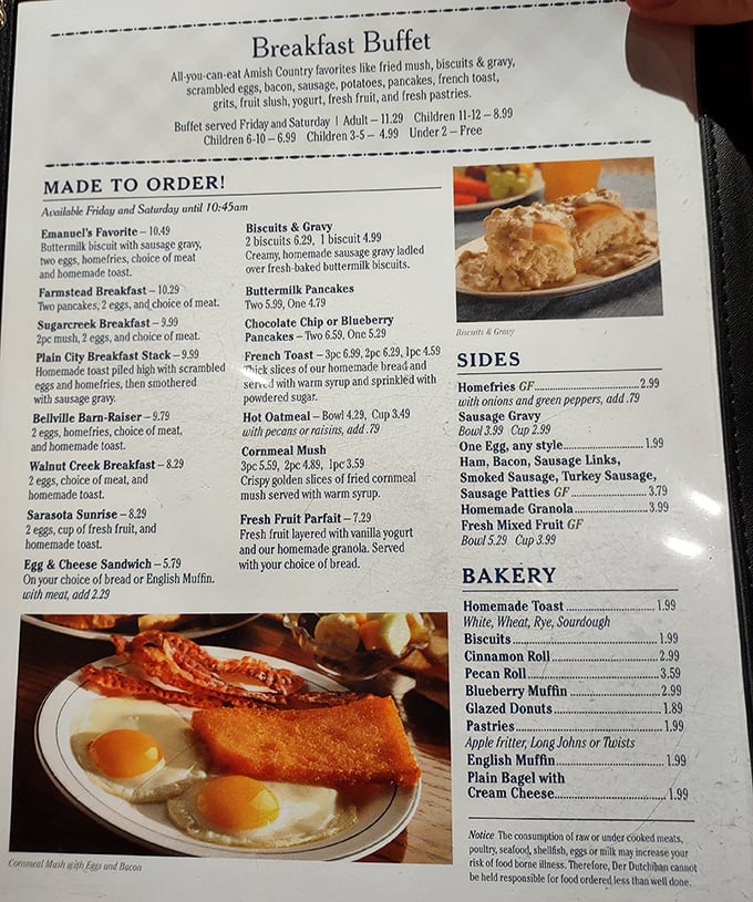 This menu isn't just a list of options—it's a roadmap to happiness. The Farmstead Breakfast is calling my name!