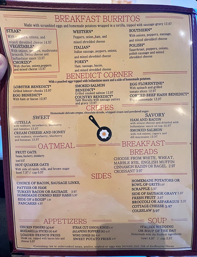 A menu that reads like a breakfast lover's diary – every page worth exploring.