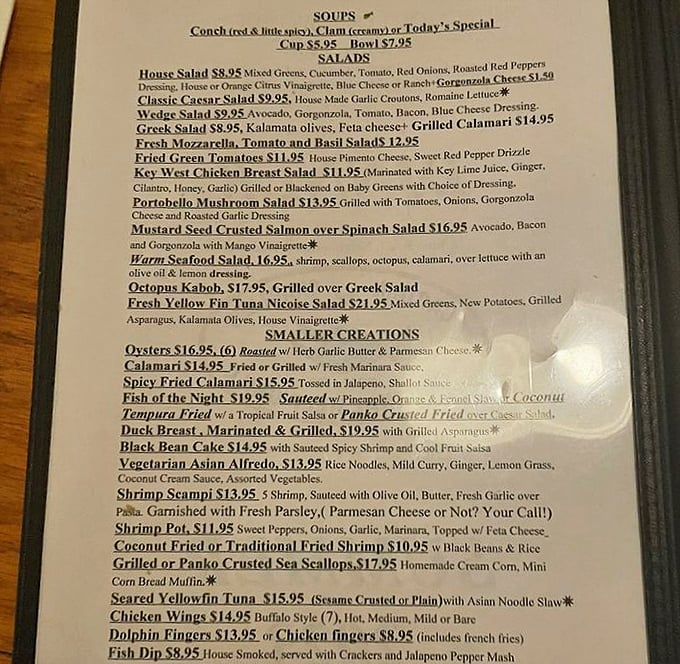 This menu isn't just a list of dishes – it's a maritime treasure map guiding you to delicious discoveries.