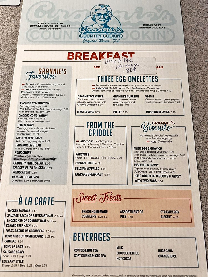 This menu isn't just a list of options—it's a roadmap to happiness. Breakfast served all day might be humanity's greatest achievement.