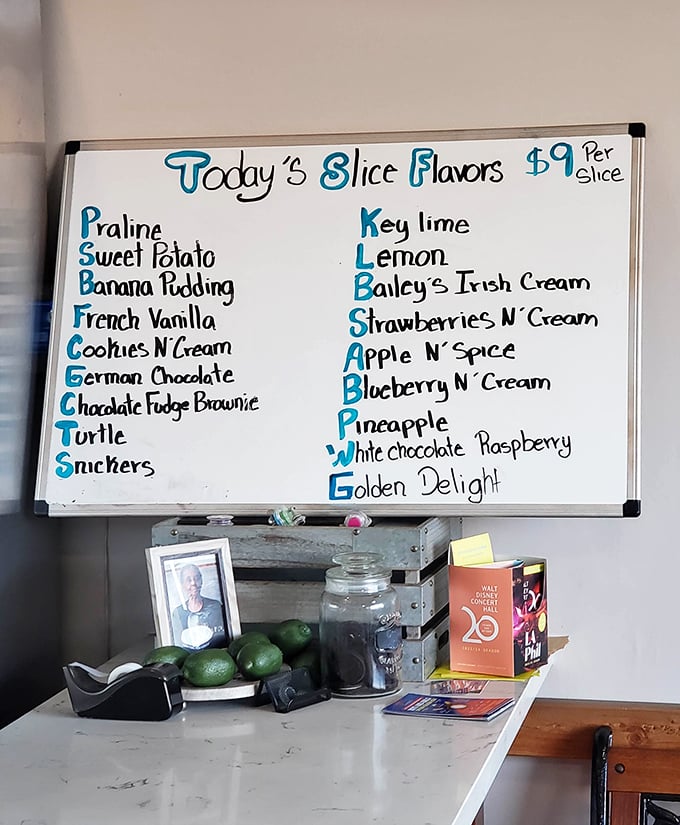 This isn't just a menu – it's a roadmap to happiness. From Praline to Bailey's Irish Cream, each flavor represents a different path to dessert nirvana.