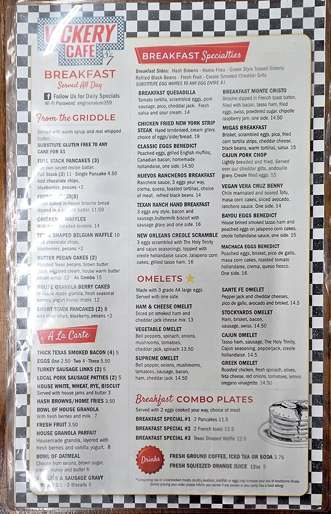 From fluffy pancakes to savory omelets, Vickery Cafe’s all-day breakfast menu serves comfort with every bite.