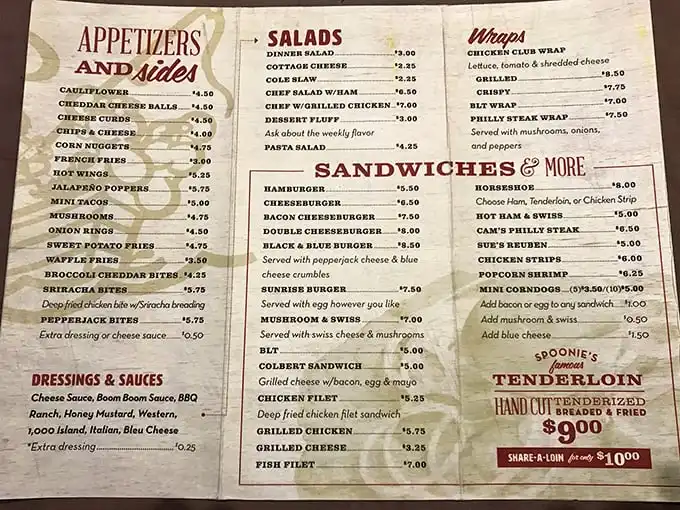 A menu that cuts right to the chase—no fancy descriptions needed when the star attraction is hand-cut, breaded, and fried to golden perfection.