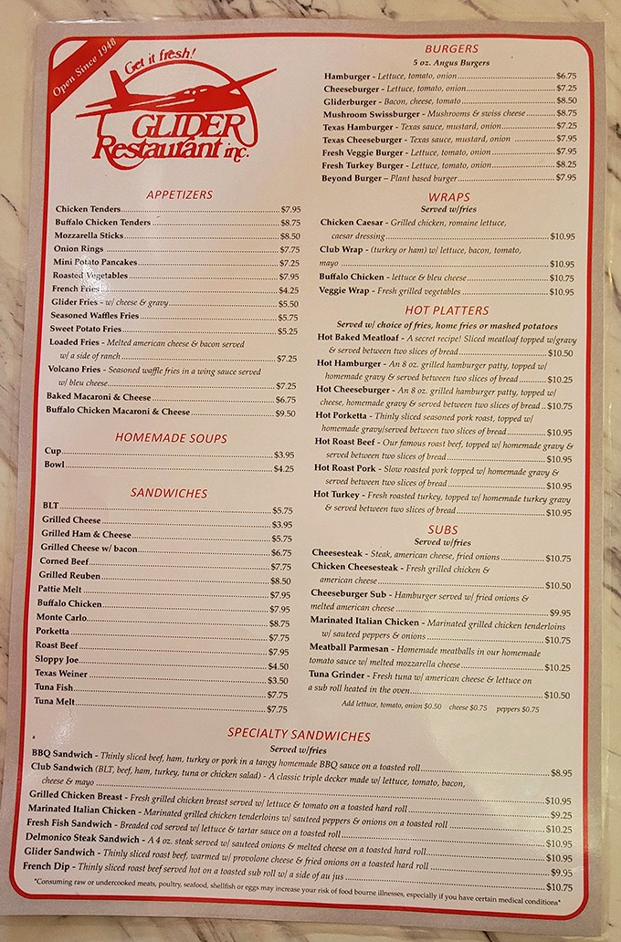 This menu isn't just a list of options—it's a roadmap to happiness with destinations like "Hot Roast Beef" and "Monte Carlo."