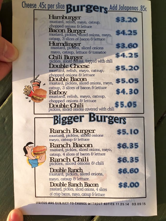 The menu board speaks fluent burger – no translation needed for this delicious dialect.