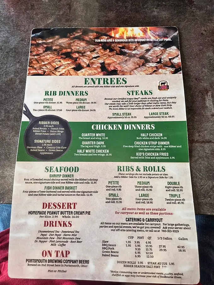 A menu that cuts right to the chase—no foams, no reductions, just straightforward promises of meat in various glorious forms and sizes.