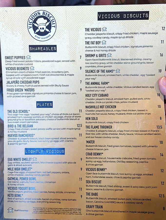 This isn't just a menu – it's a roadmap to breakfast bliss with every option tempting.