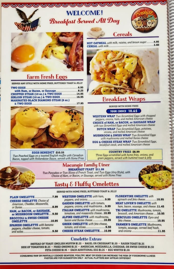Breakfast served all day might be the most beautiful phrase in the English language. This menu is a roadmap to happiness.