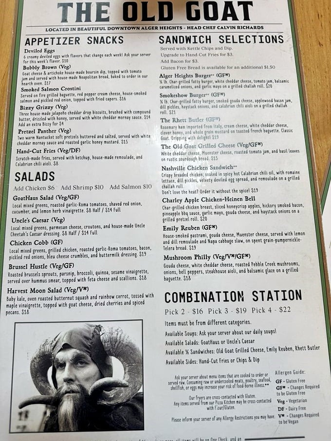 Every menu tells a story, and this one whispers tales of jambalaya that'll haunt your dreams forever.