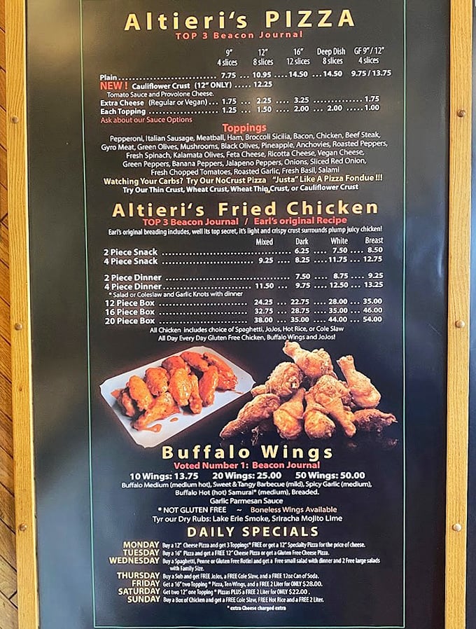 This menu board isn't just information—it's a roadmap to deliciousness with the legendary fried chicken taking center stage.