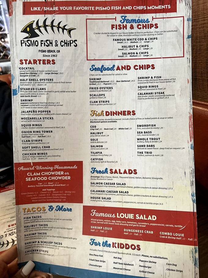 This menu reads like a love letter to the ocean, with every coastal craving covered beautifully.