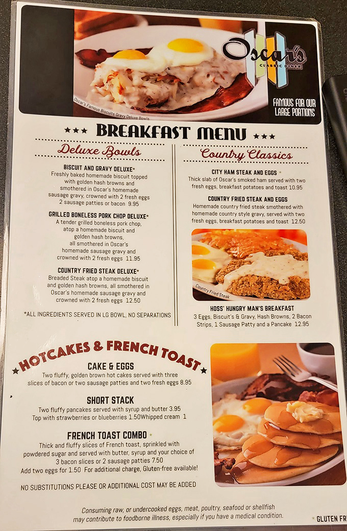 The breakfast menu reads like poetry to the hungry—"Deluxe Bowls" isn't just a category, it's a lifestyle choice.